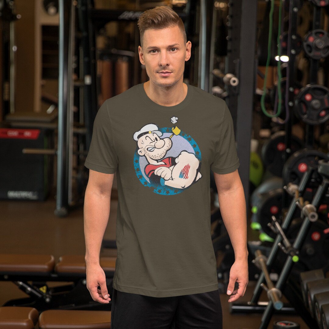 Patriotic Popeye With USA Flag Tattoo - Etsy