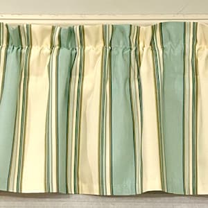 Window Valance Mint Green Striped Valance Beach Valance Light Green ...