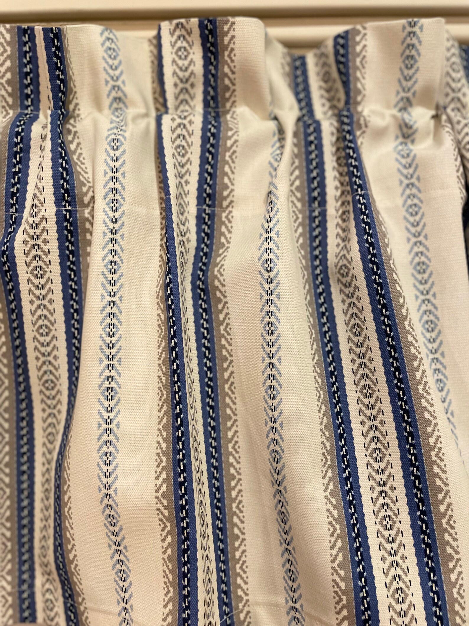 Window Valance Blue Stripe Valance for Kitchen Valance for Bedroom ...