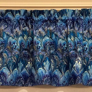 Window Valance Blue Valance for Bedroom Valance for Kitchen Valance for ...