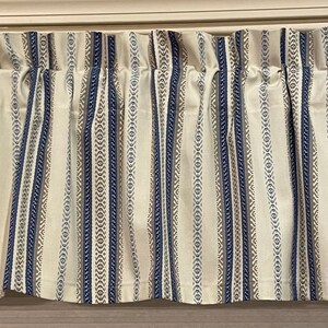Window Valance Blue Stripe Valance for Kitchen Valance for Bedroom ...