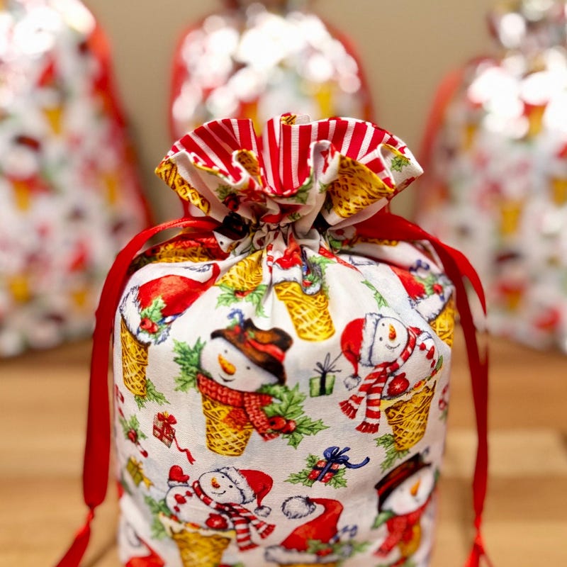 Fabric Christmas Treat Bag - Etsy