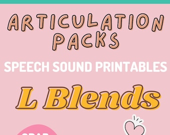 Speech Therapy Flashcards, Articulation Drill Cards, /s/ Blends, /l ...