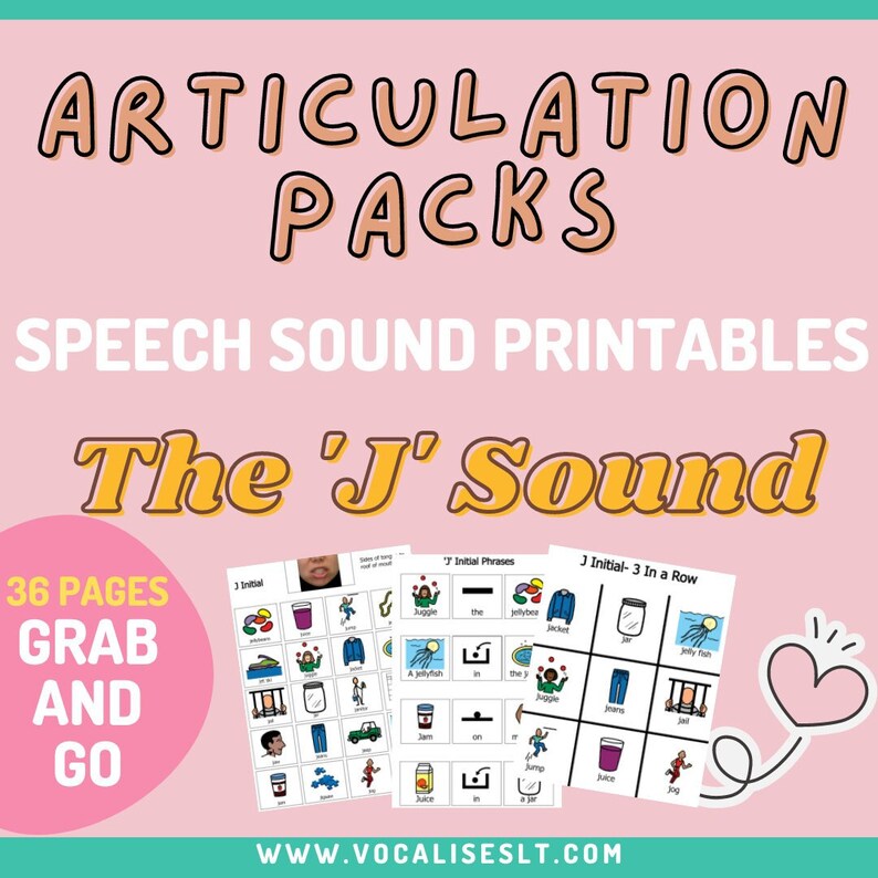 Complete 'J' Sound Articulation Pack - Etsy