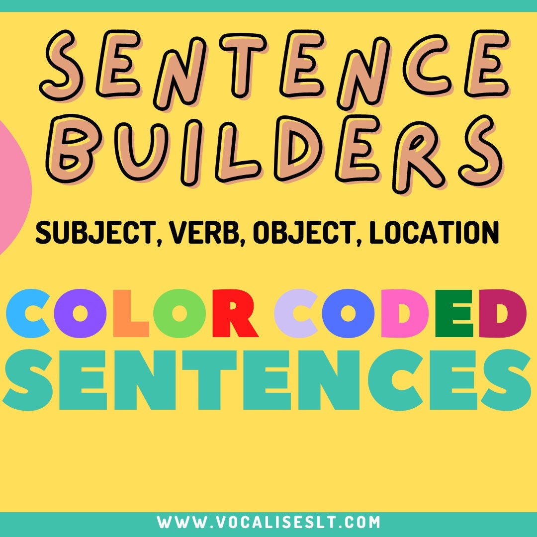 Color Coded Sentences: Build a Sentence - Etsy UK