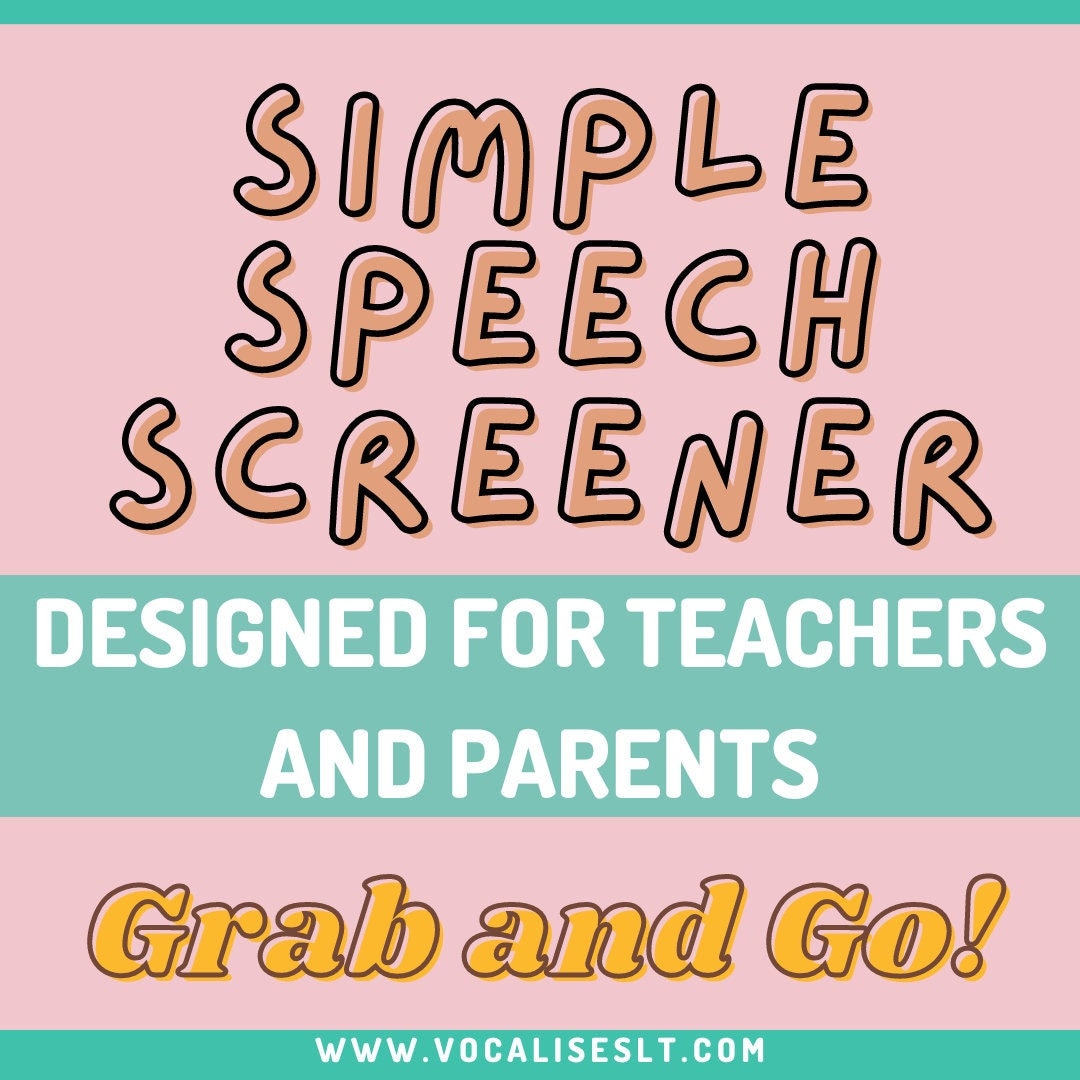 Simple Speech Screener- Articulation Screen Designed for Teachers and ...