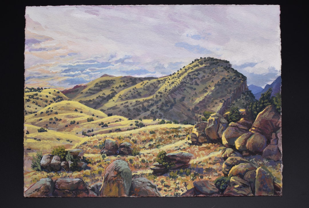 La Garita Sunset // - Original Plein Air Gouache Watercolor Painting ...