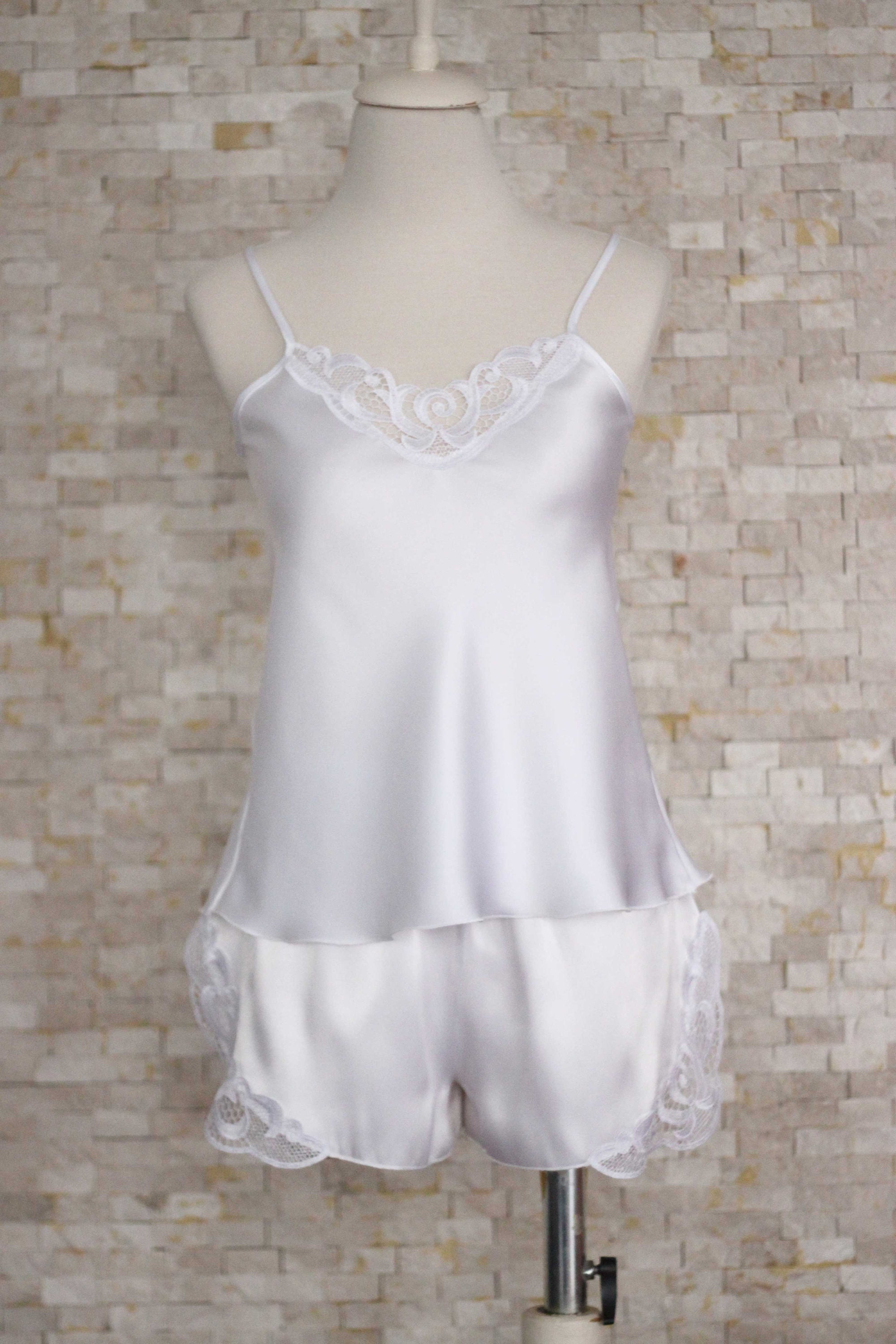 Satin Cami Set,bridesmaid Satin Cami Set, White Satin Cami Set,bridal ...