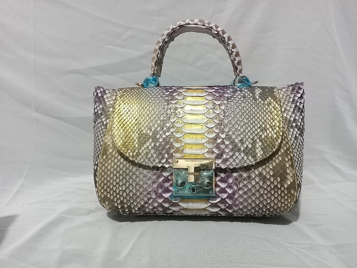 Genuine Python Top Handle Bag / Designer Bag / Exotic Leather - Etsy