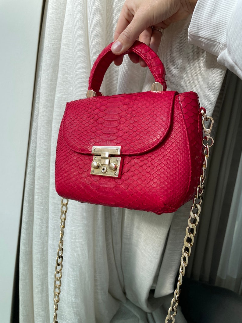 Genuine Python Top Handle Bag / Designer Bag / Exotic Leather - Etsy