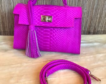 Hot Pink Python Purse - Etsy