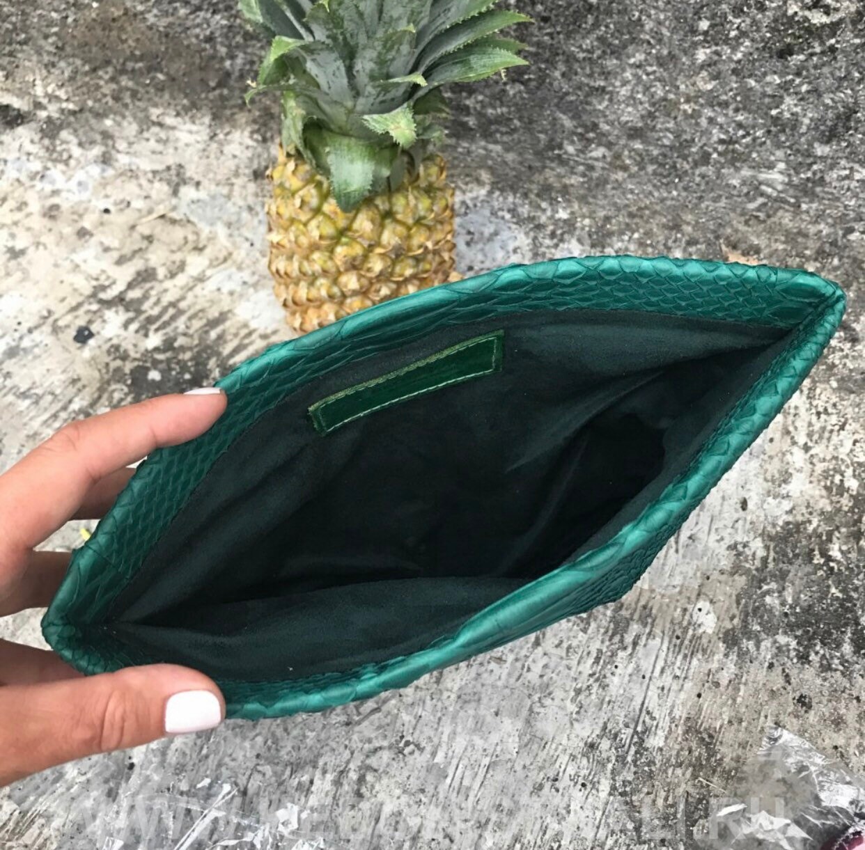 Genuine Python Skin Dark Green Envelope Clutch Classy | Etsy