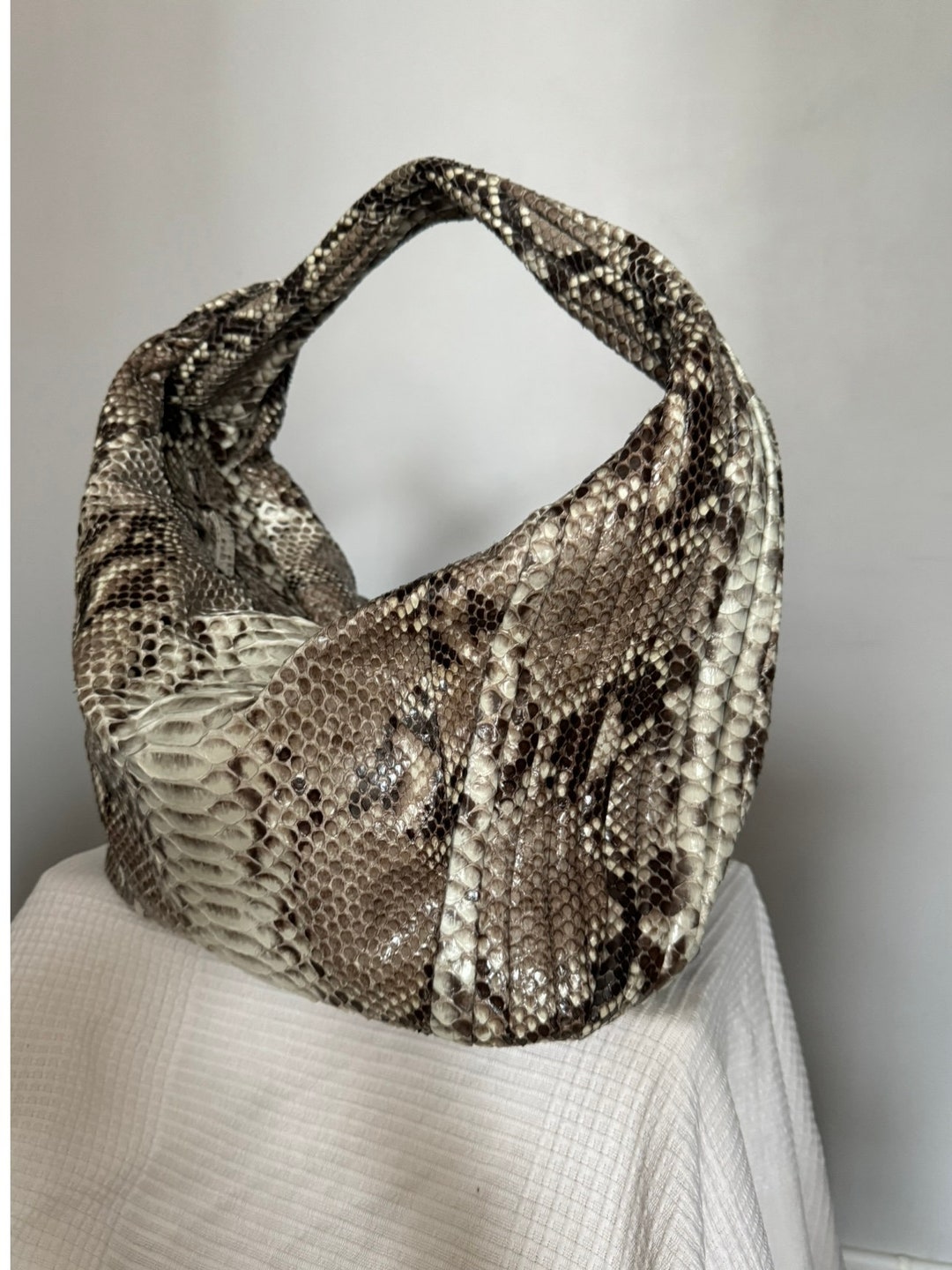 Soft Hobo Classy Sport Woman Stitched Bag | Purse Genuine Python Skin ...