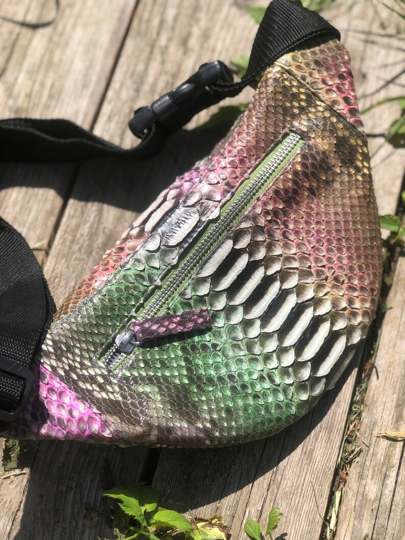 Genuine Python Skin Fanny Pack Bronze Green Milticolor - Etsy