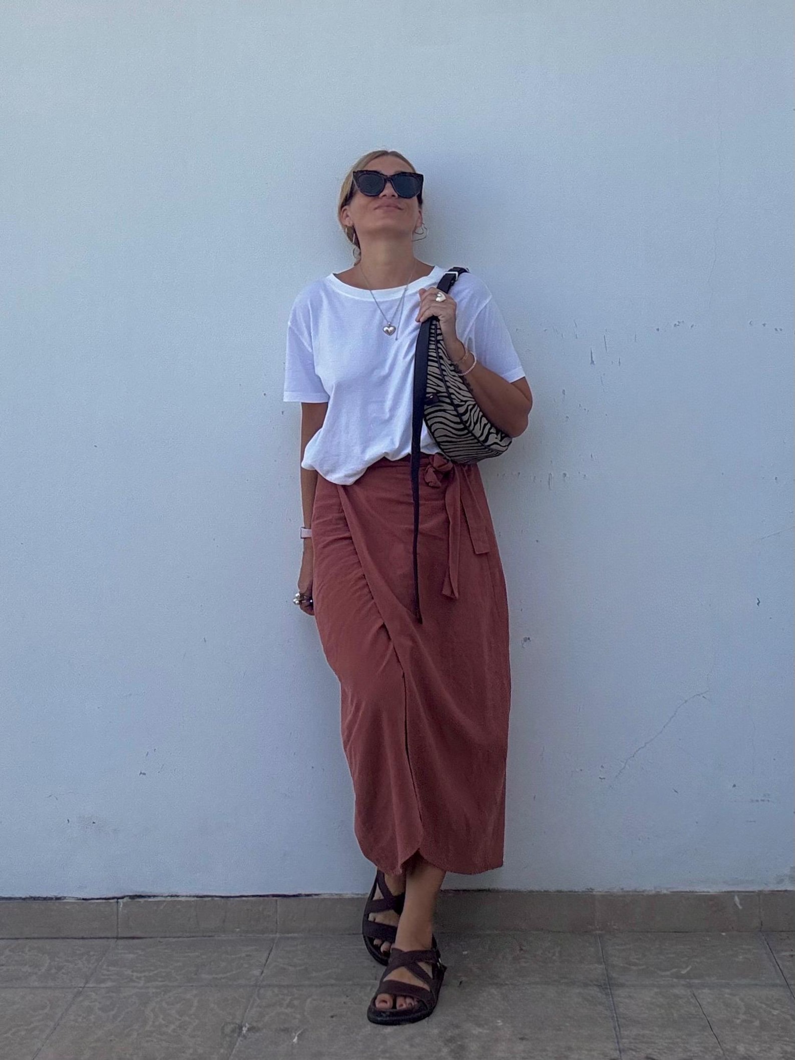 Terracotta Linen Wrap Skirt VERA, Adjustable Waist Midi Linen Skirt ...