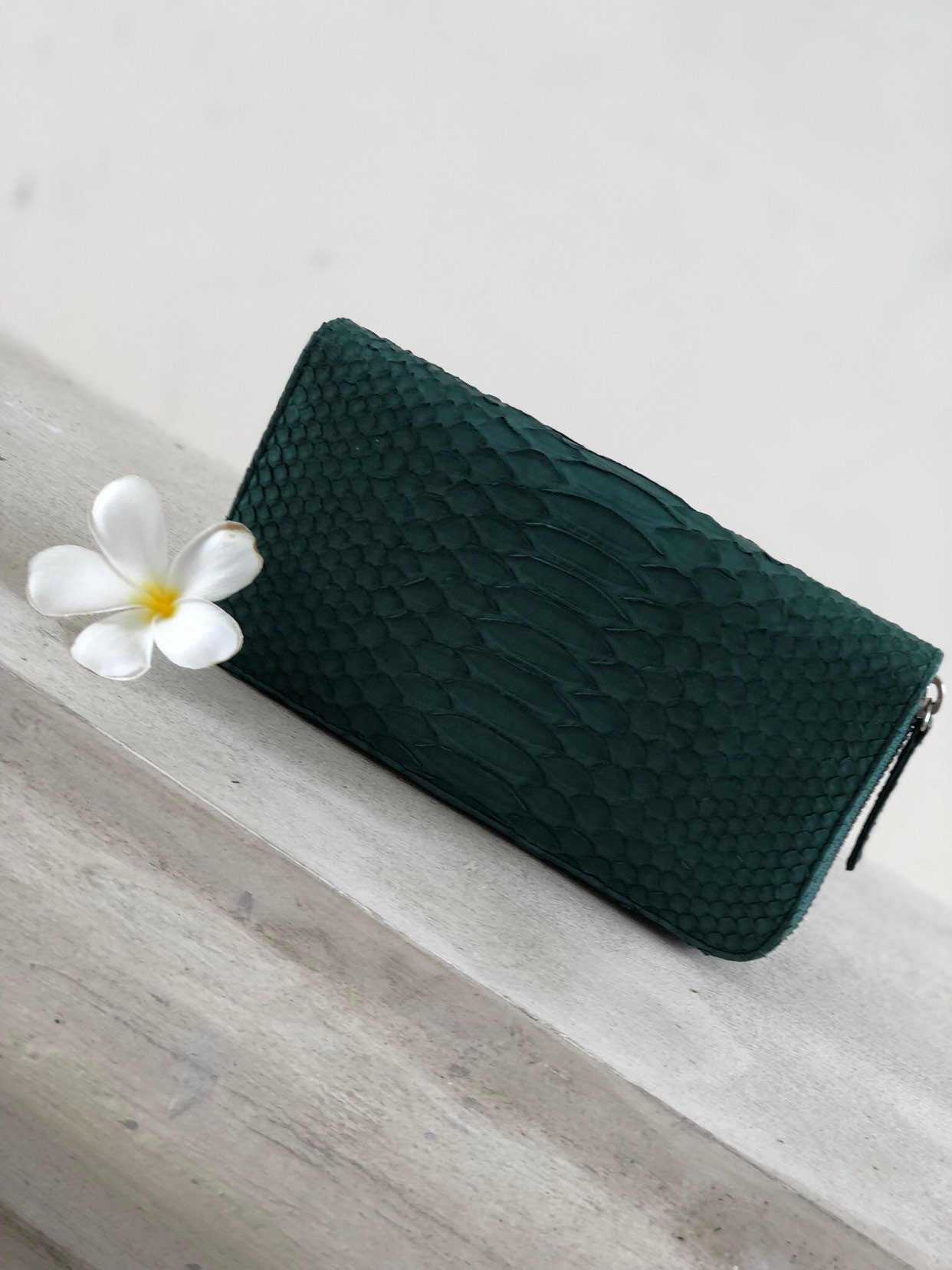 Python Wallet Dark Green Genuine Python Skin Green Bottle - Etsy