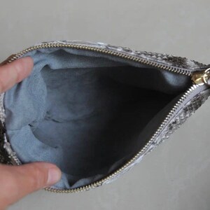 Genuine Python Skin Grey Cosmetic Bag/ Purse Insert Organizer/ Bag ...