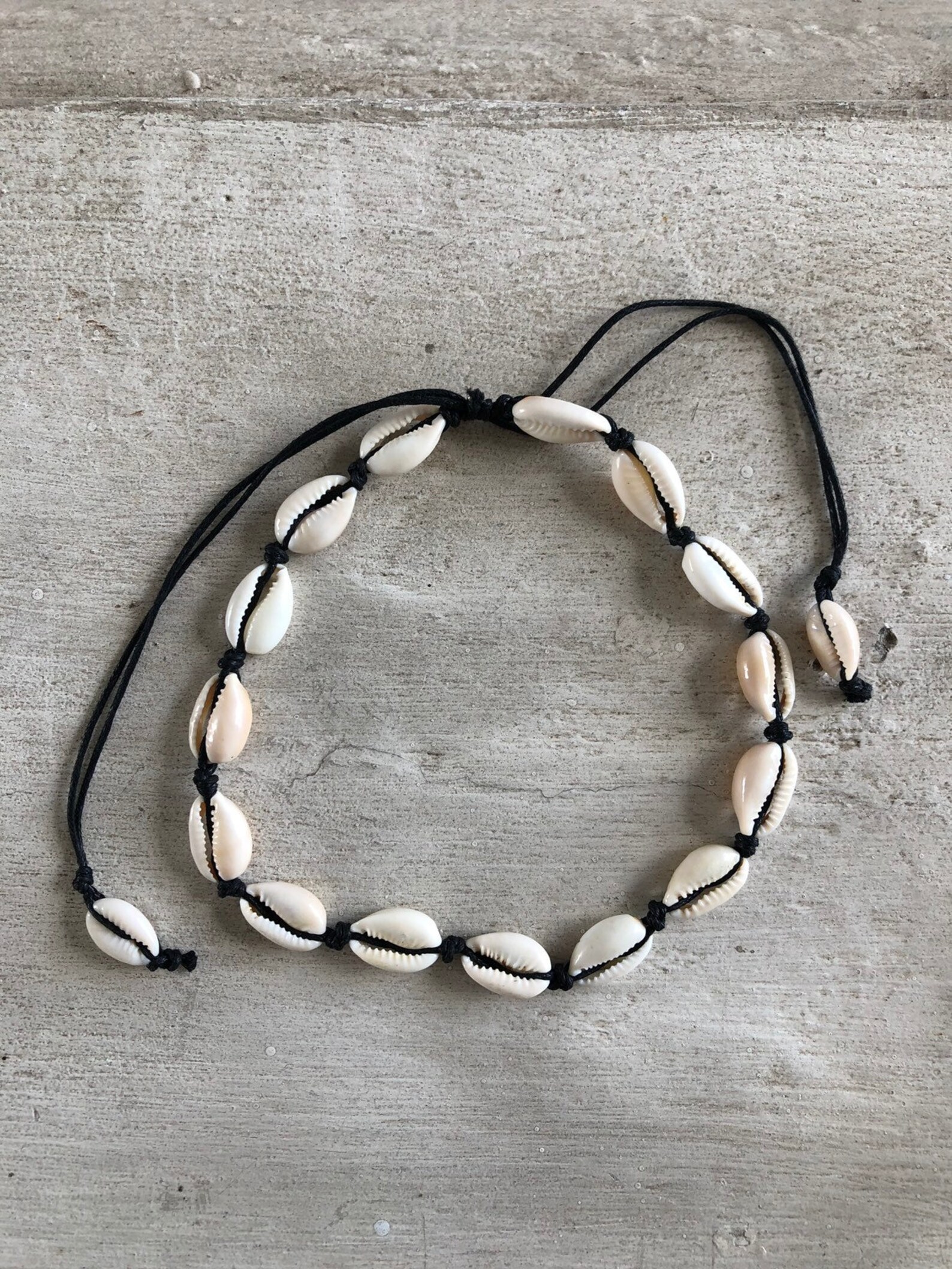 Shell Choker Necklace Cowrie Chocker Black Shell Adjustable | Etsy