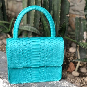Genuine Python Skin Small Cute Top Handle Bag | Summer Bags | Exotic ...