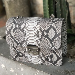 Genuine python skin classy woman bag designer leather bag | Etsy