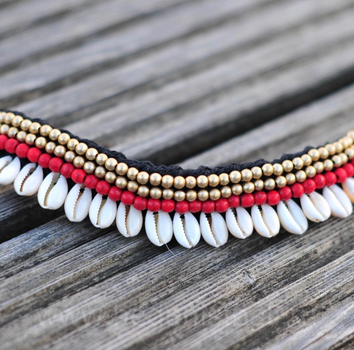 Shell Choker Cowrie Adjustable Tie Hippie Boho Coachella Summer Shell ...