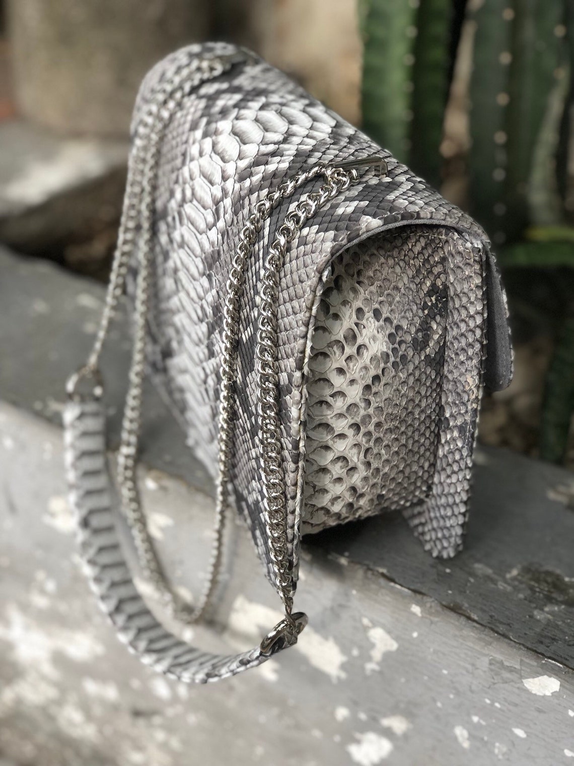 Genuine python skin classy woman bag designer leather bag | Etsy