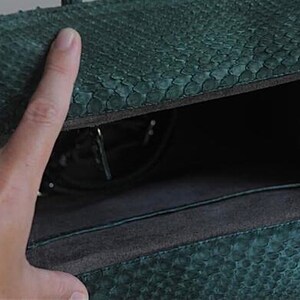 Top Handle Green Classy MORA Genuine Python Skin Bag | Exotic Leather ...