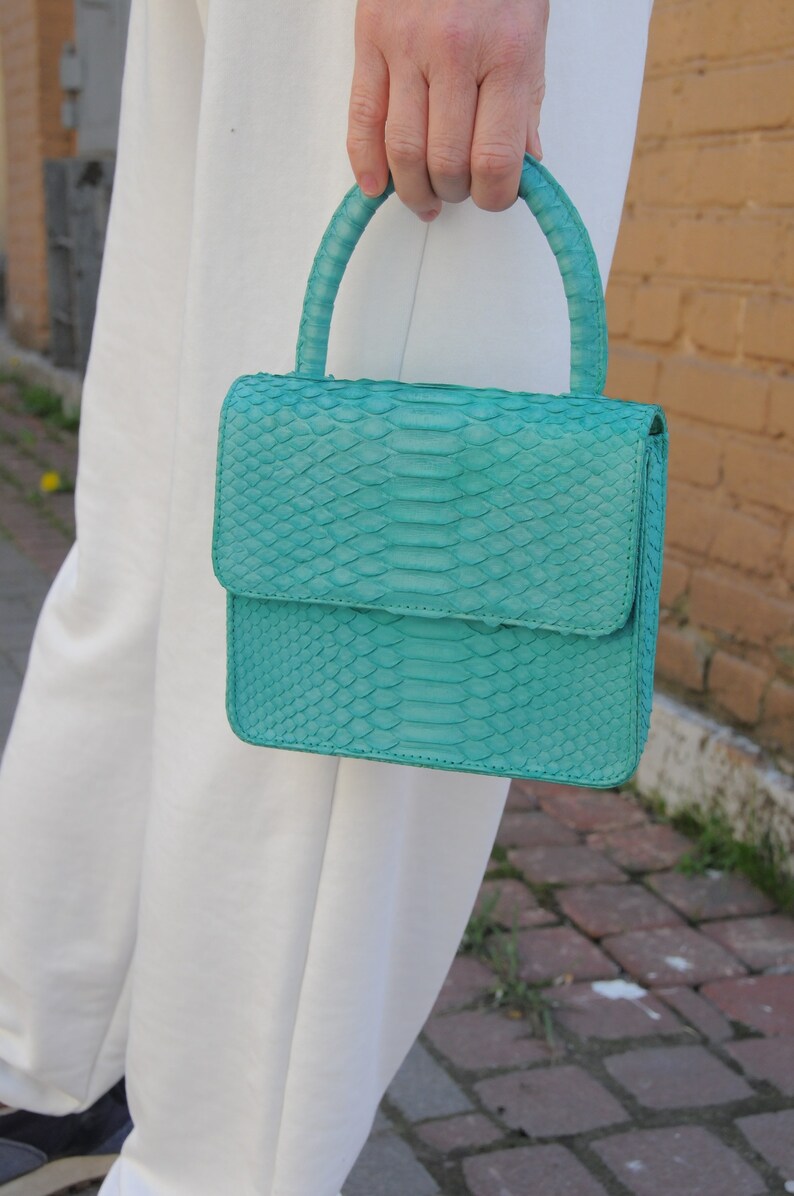 Genuine Python Skin Small Cute Top Handle Bag Summer Bags - Etsy