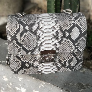 Genuine python skin classy woman bag designer leather bag | Etsy