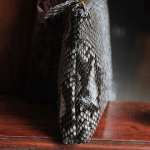 Genuine Python Skin Grey Cosmetic Bag/ Purse Insert Organizer/ Bag ...