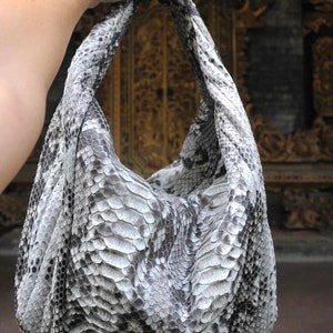 Big Soft Hobo Classy Sport Woman Stitched Bag | Purse Genuine Python ...
