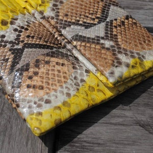 Genuine Python Skin Yellow and Brown Handmade Clutch, Classy Elegant ...