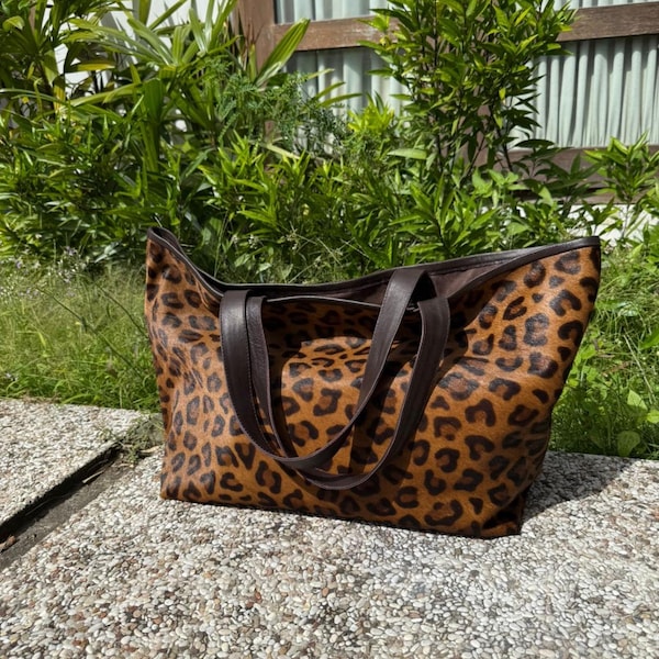 Fur Leopard Print Handbags - Etsy