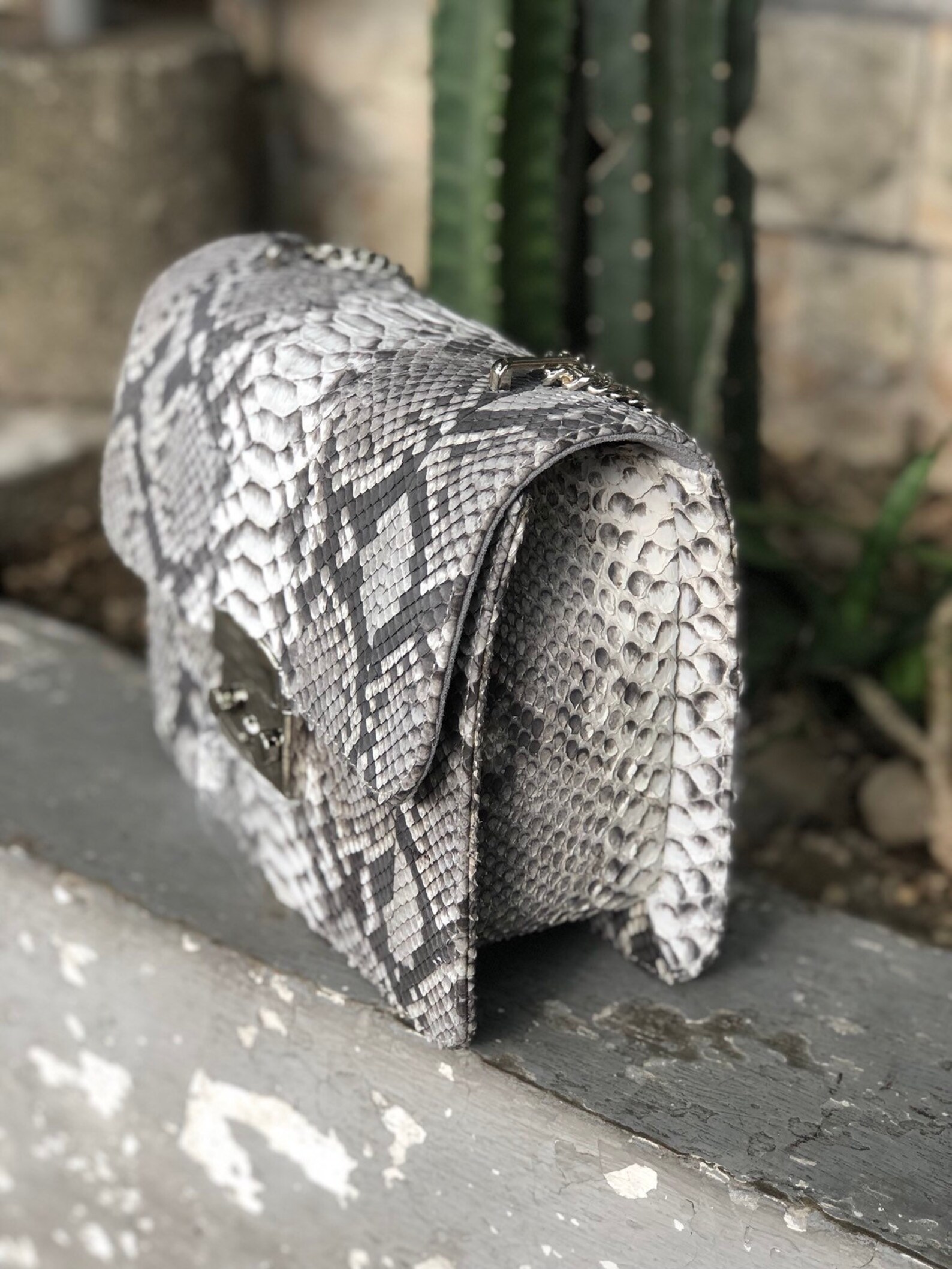 Genuine python skin classy woman bag designer leather bag | Etsy