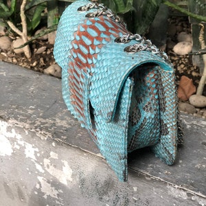 Small Shiny Genuine Python Skin Crossbody Bag | Designer Leather Bag ...