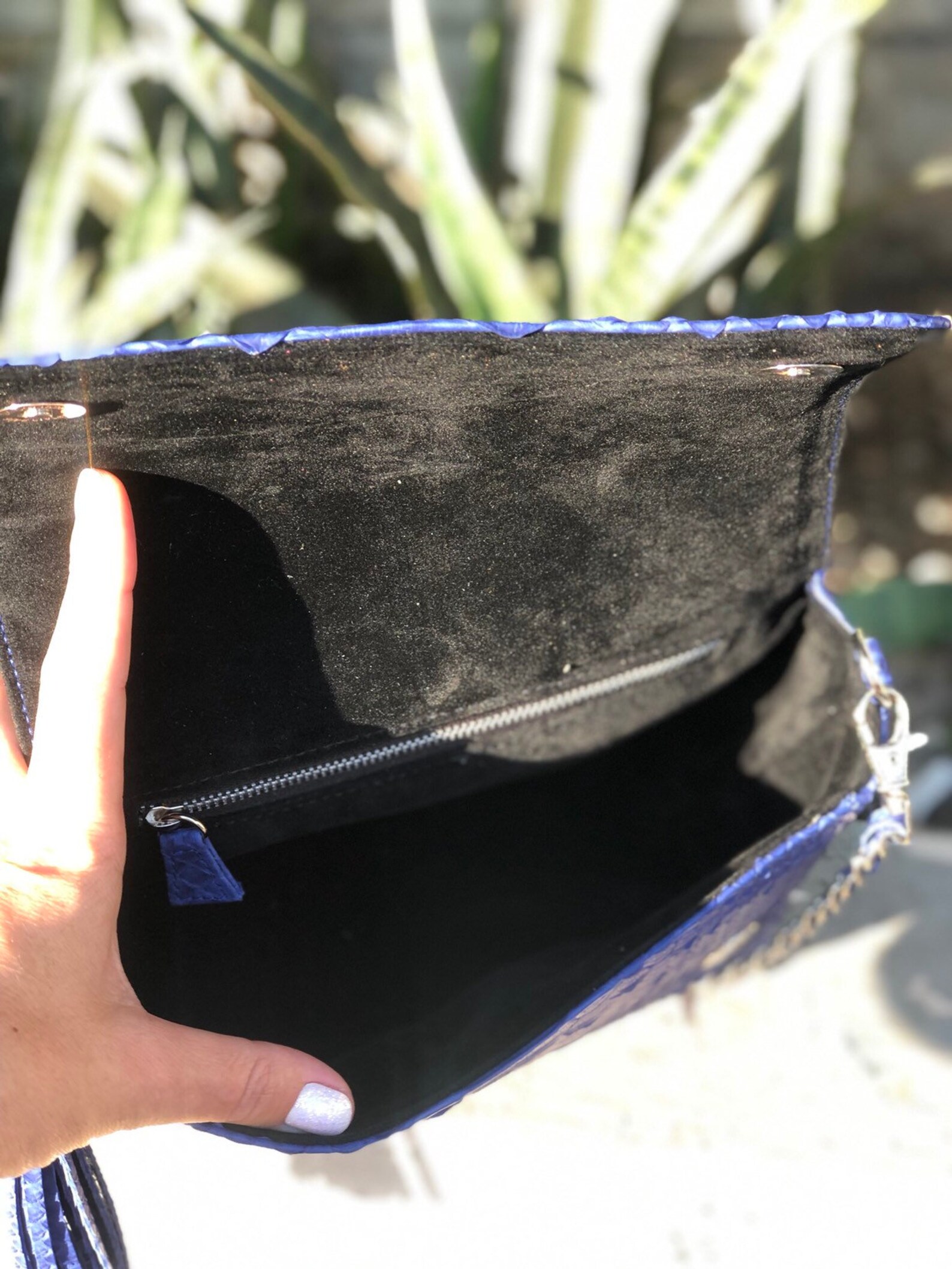 Genuine Python Skin Blue Crossbody Bag | Elegant Classy Leather Snake ...