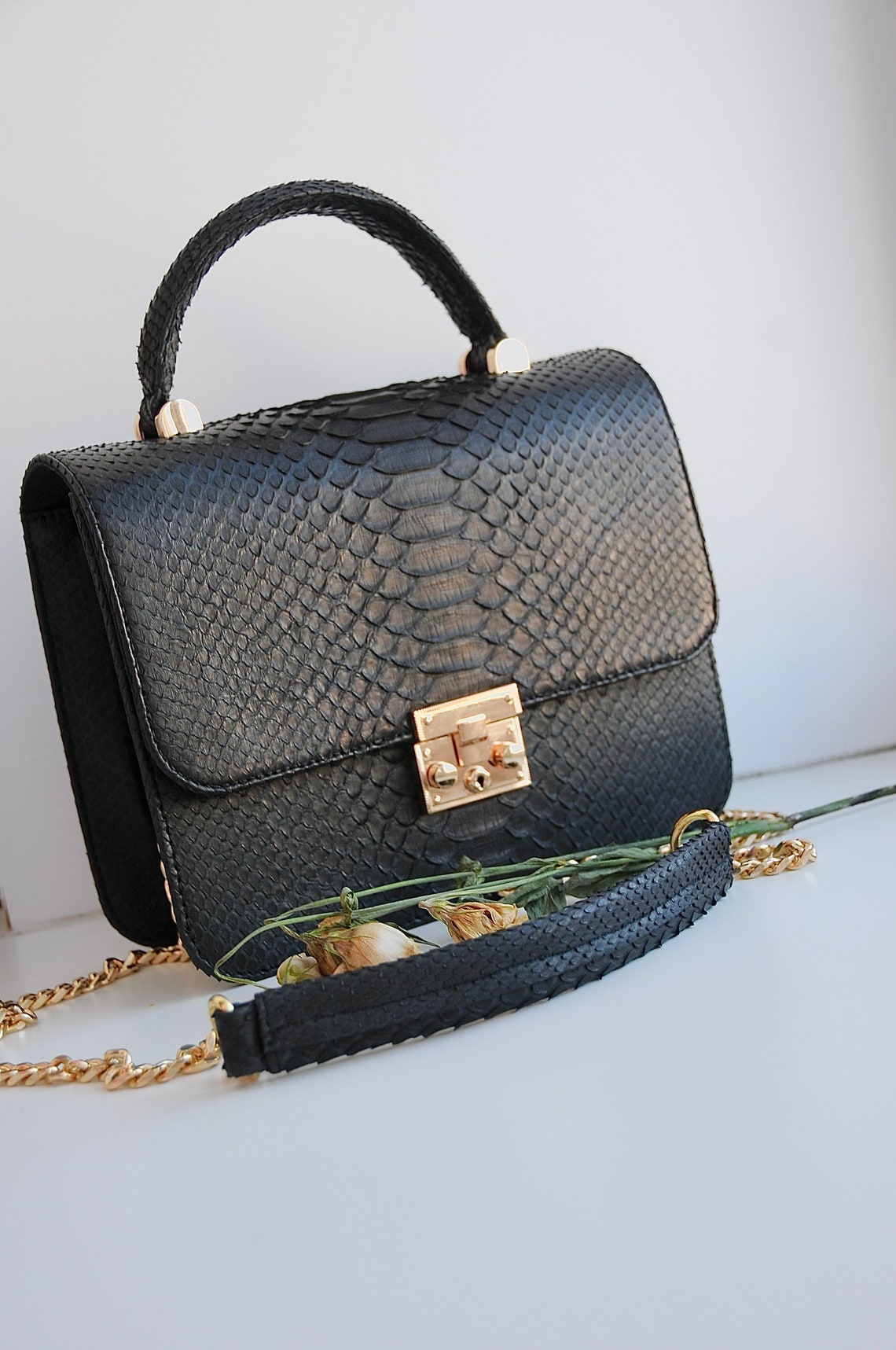 Genuine Python Skin Classy Woman Bag | Designer Leather Bag | Woman ...