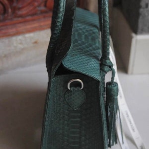 Top Handle Green Classy MORA Genuine Python Skin Bag | Exotic Leather ...