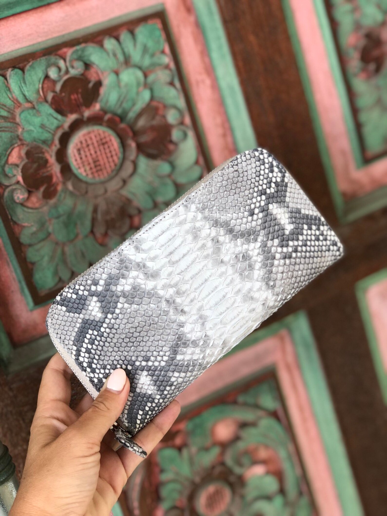 Genuine Python Skin Wallet Money Wallet Genuine Leather Big - Etsy