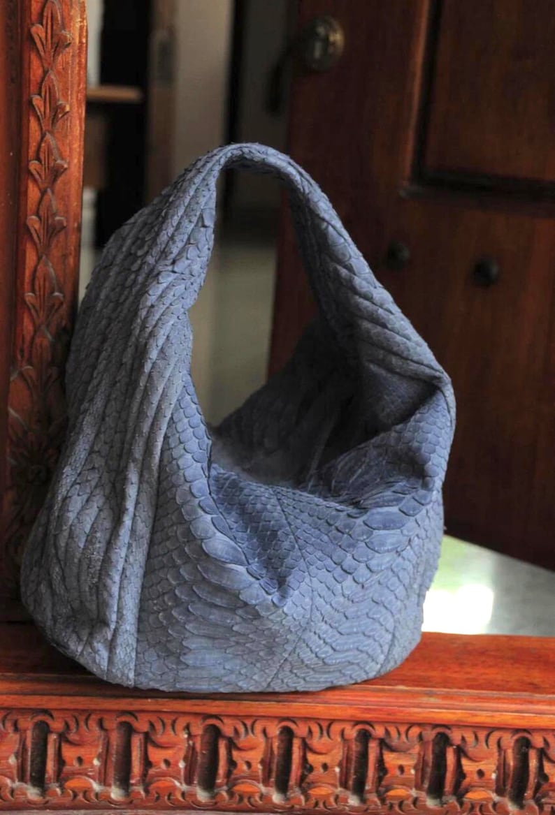 Medium Soft Hobo Classy Sport Woman Stitched Bag | Purse Genuine Python ...