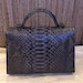 Top Handle Dark Grey Classy Genuine Python Skin Bag Exotic Leather Bags ...