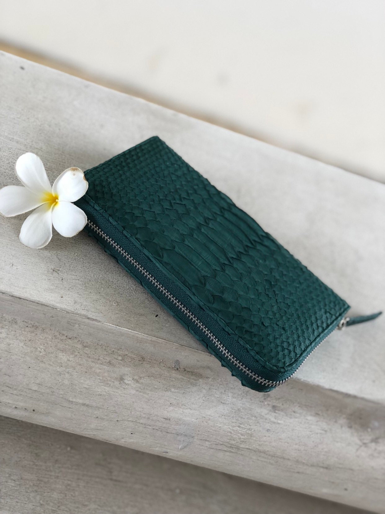 Python Wallet Dark Green Genuine Python Skin Green Bottle - Etsy