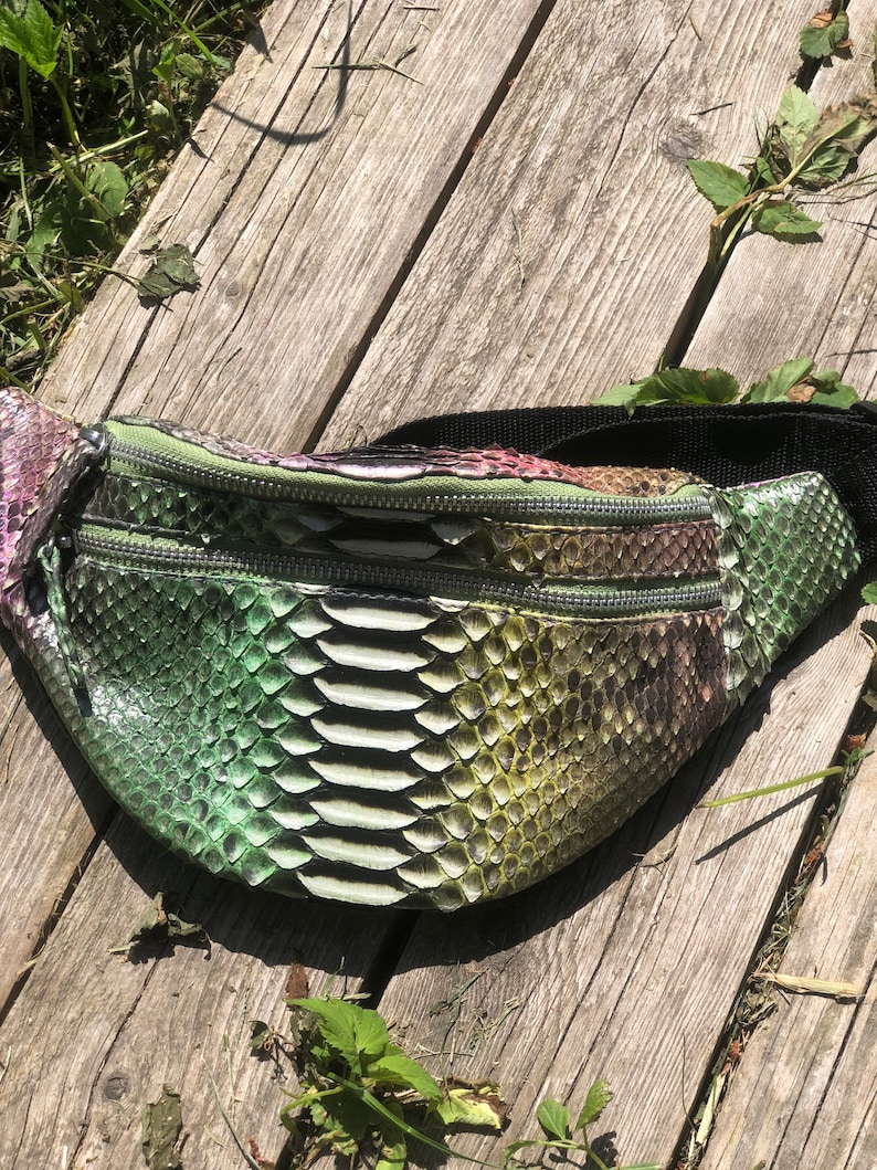 Genuine Python Skin Fanny Pack Bronze Green Milticolor - Etsy