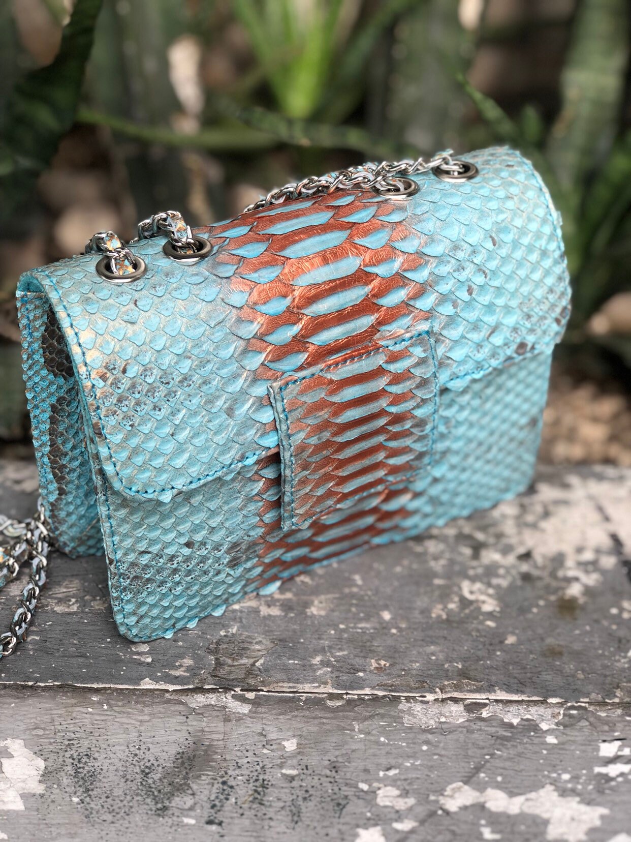 Small Shiny Genuine Python Skin Crossbody Bag | Designer Leather Bag ...