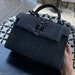 Top Handle Dark Grey Classy Genuine Python Skin Bag Exotic Leather Bags ...