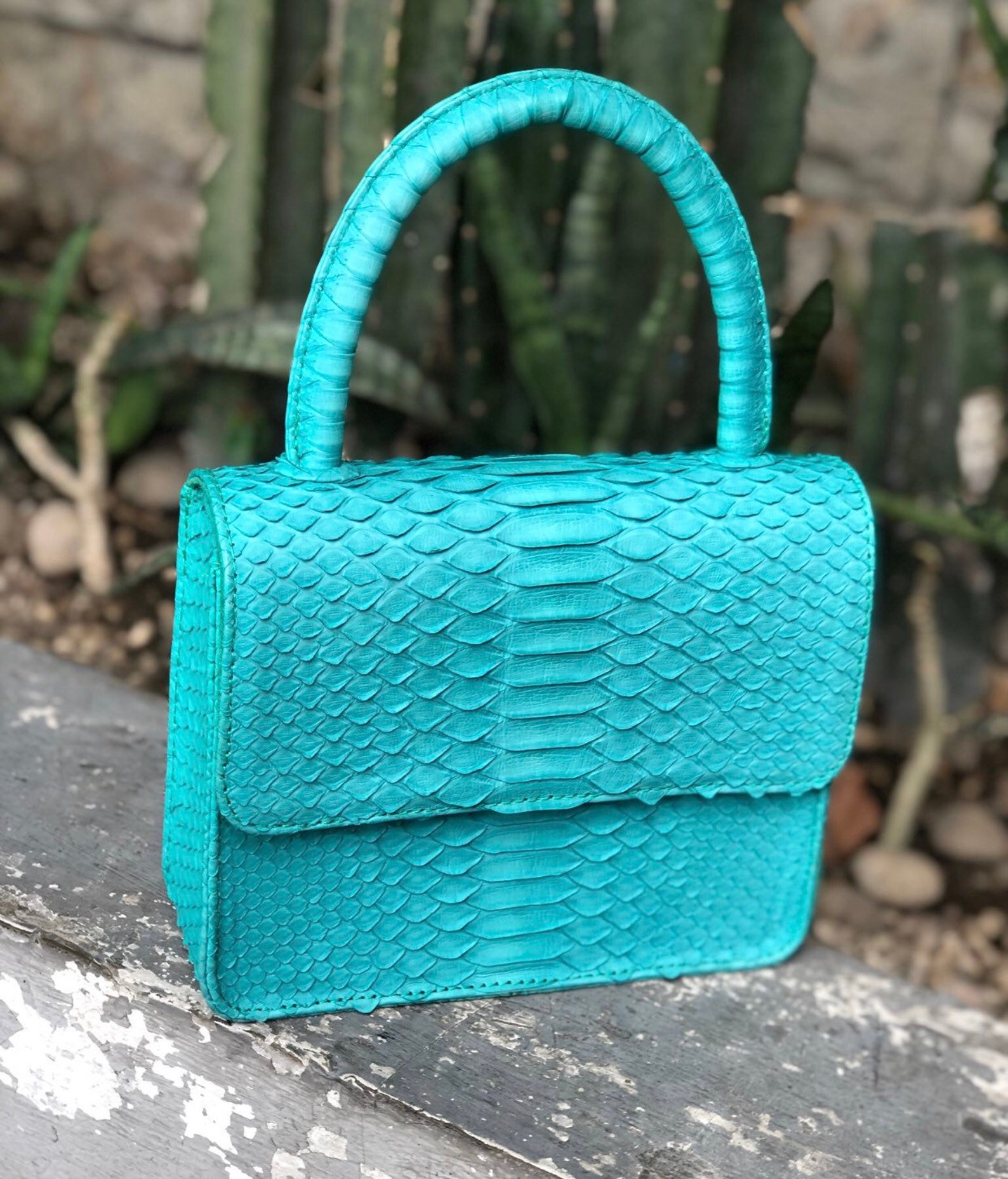 Genuine Python Skin Small Cute Top Handle Bag Summer Bags - Etsy