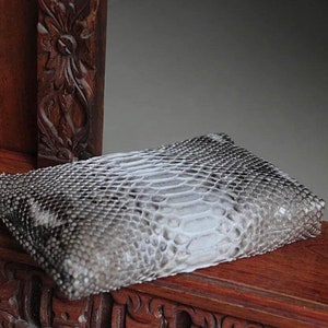 Genuine Python Skin Grey Cosmetic Bag/ Purse Insert Organizer/ Bag ...