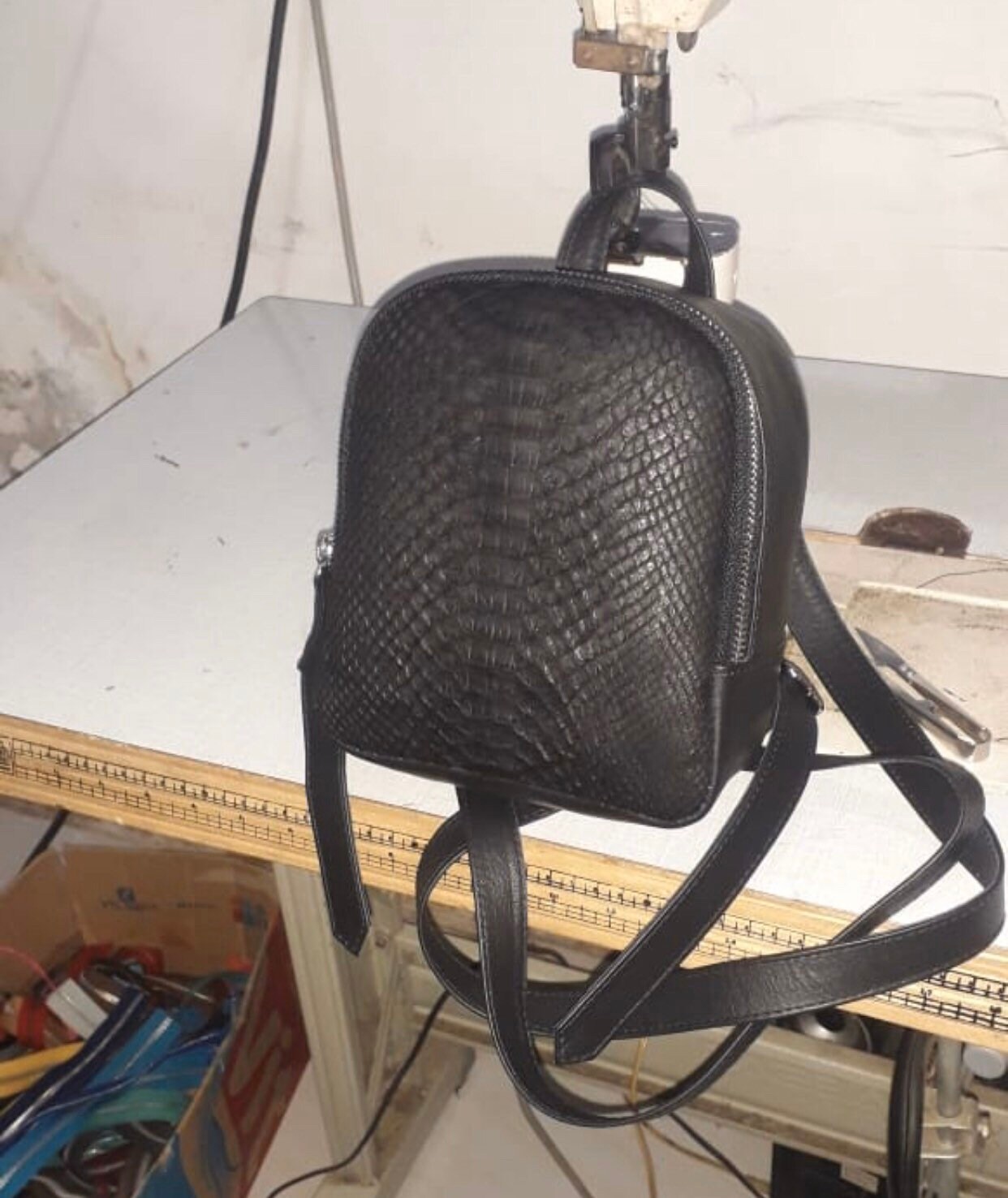 Small Mini Genuine Pythonskin Backpack Black Little Backpack - Etsy