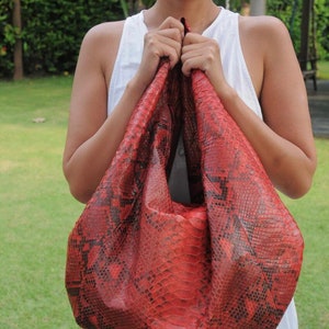 Big Soft Hobo Classy Sport Woman Bag | Purse Genuine Python Skin ...