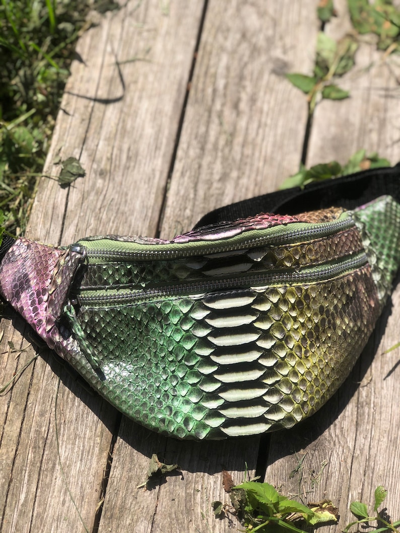 Genuine Python Skin Fanny Pack Bronze Green Milticolor - Etsy